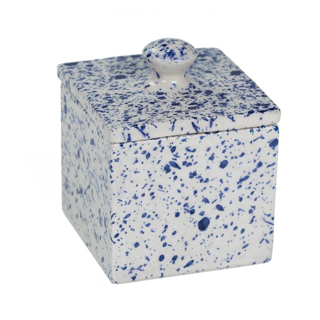 Caja moderna de cerámica azul pequeña - The African Touch